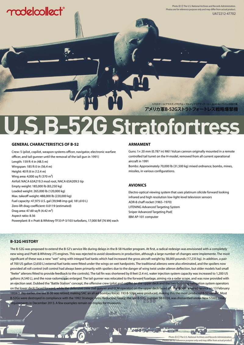 MODELCOLLECT UA72212 - 1:72 Boeing B-52G US Stratofortress - Exito ...